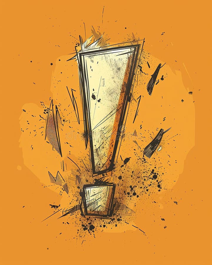 Exclamation Mark Sketch-style Design. Ai Generative Stock Photo - Image ...