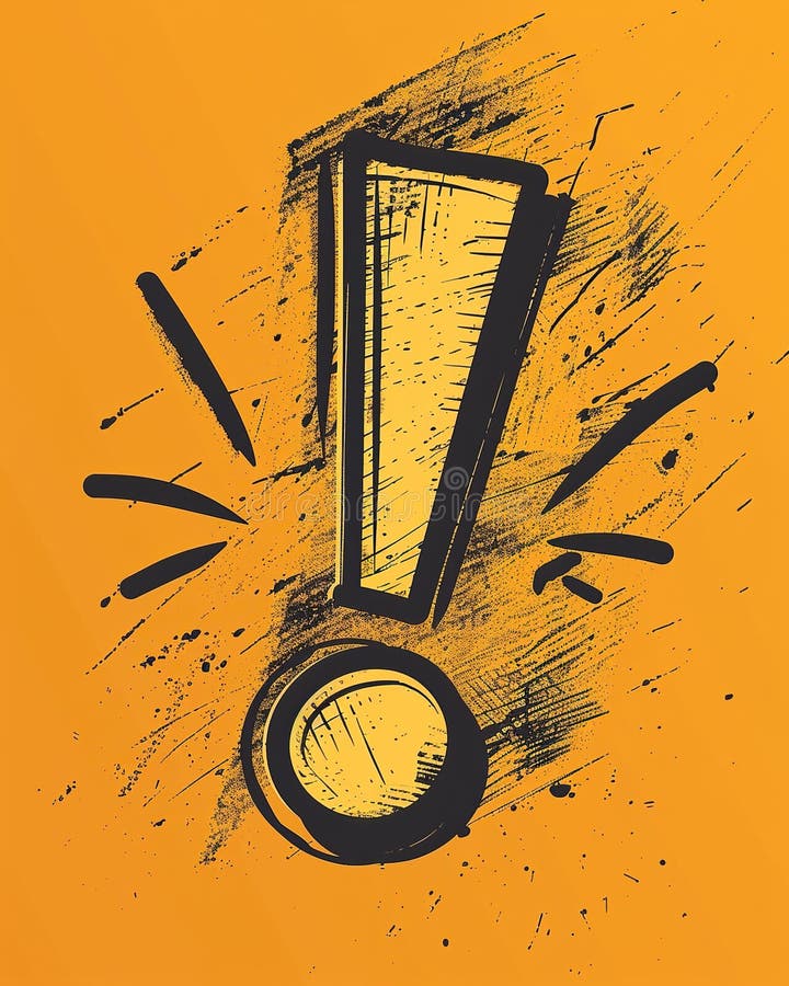 Exclamation Mark Sketch-style Design. Ai Generative Stock Image - Image ...