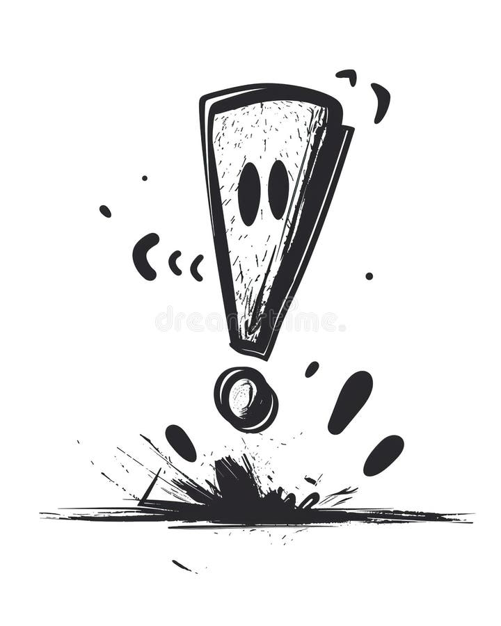 Exclamation Mark Sketch-style Design. Ai Generative Stock Image - Image ...