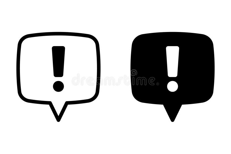 Exclamation Mark in Speech Bubble, Exclamation Mark Icon. Hazard ...