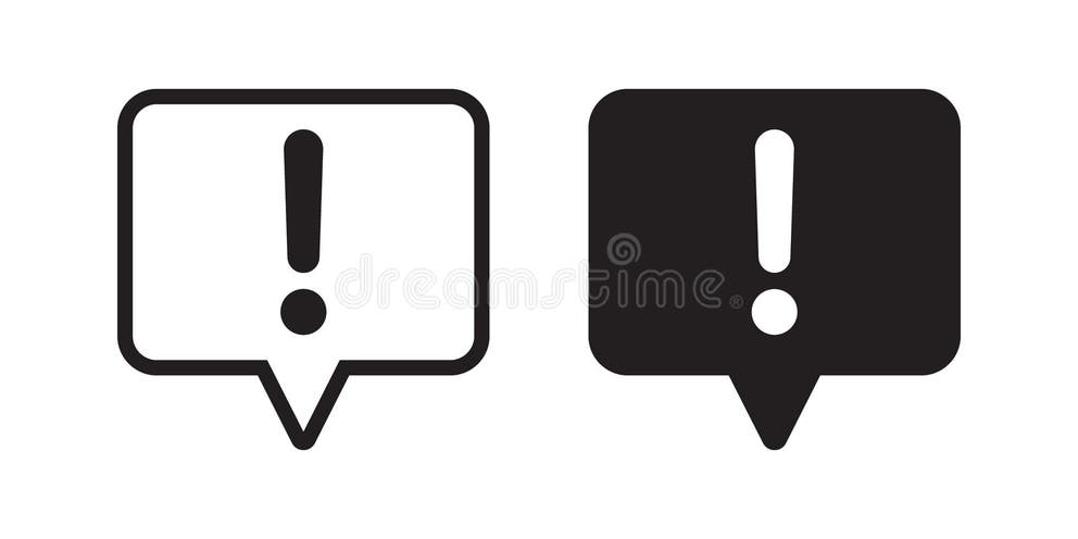 Exclamation Mark in Speech Bubble, Exclamation Mark Icon. Hazard ...