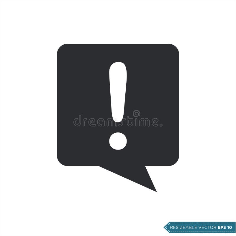 Exclamation Mark Speech Bubble Icon Vector Symbol Stock Vector ...