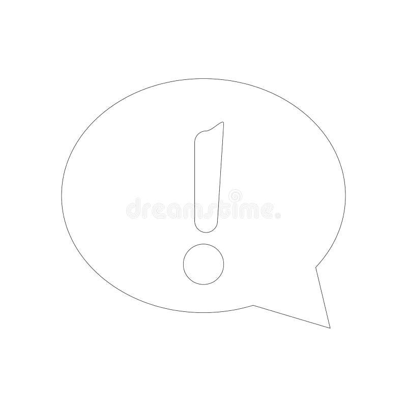 Exclamation Mark in Speech Bubble. Important Notice Sign. Silhouette ...