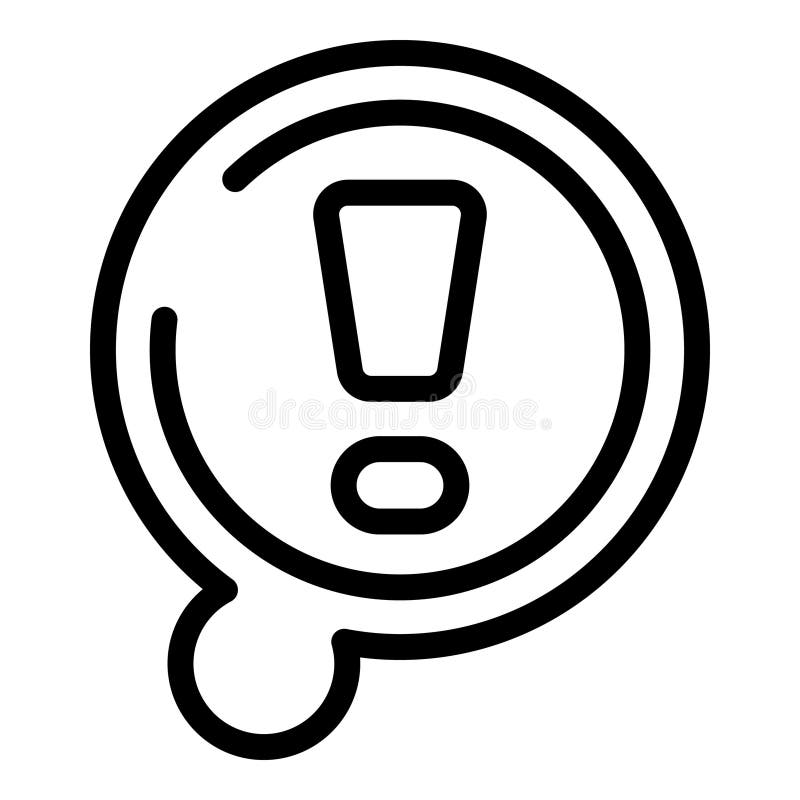 Exclamation Mark in Speech Bubble Line Icon Stock Vector - Illustration ...