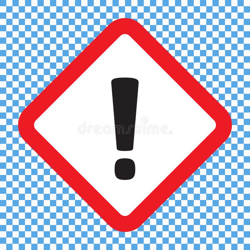 Exclamation Mark, Square Hazard Warning Symbol, Vector Icon Stock ...