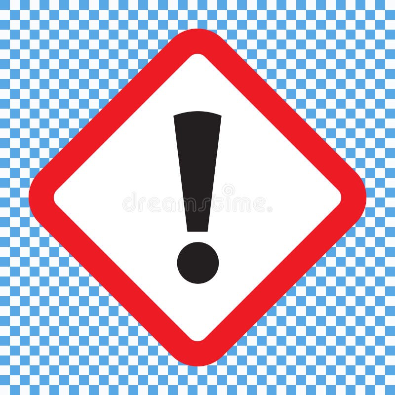 Exclamation Mark, Square Hazard Warning Symbol, Vector Icon Stock ...