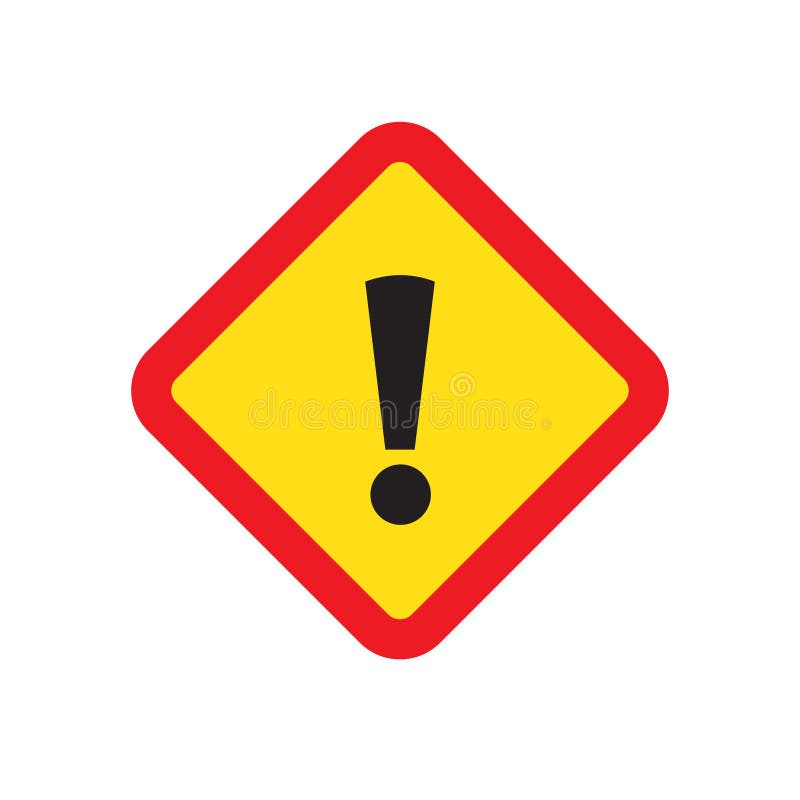 Exclamation Mark, Square Hazard Warning Symbol, Vector Icon Stock ...