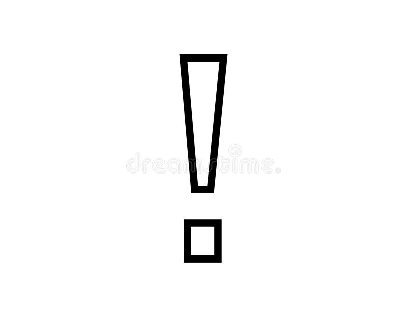 Exclamation Mark Symbol in Simple Black and White Design Stock Vector ...