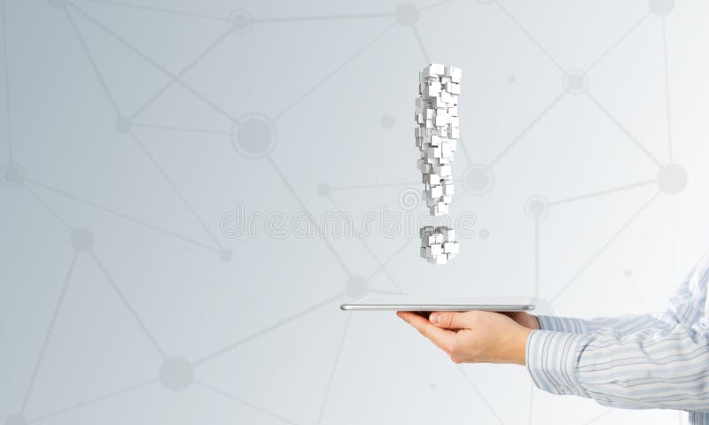 Exclamation Mark and Tablet Stock Photo - Image of corporate ...