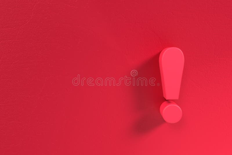Exclamation Mark on the Textured Wall in Red with Space To Add Content ...