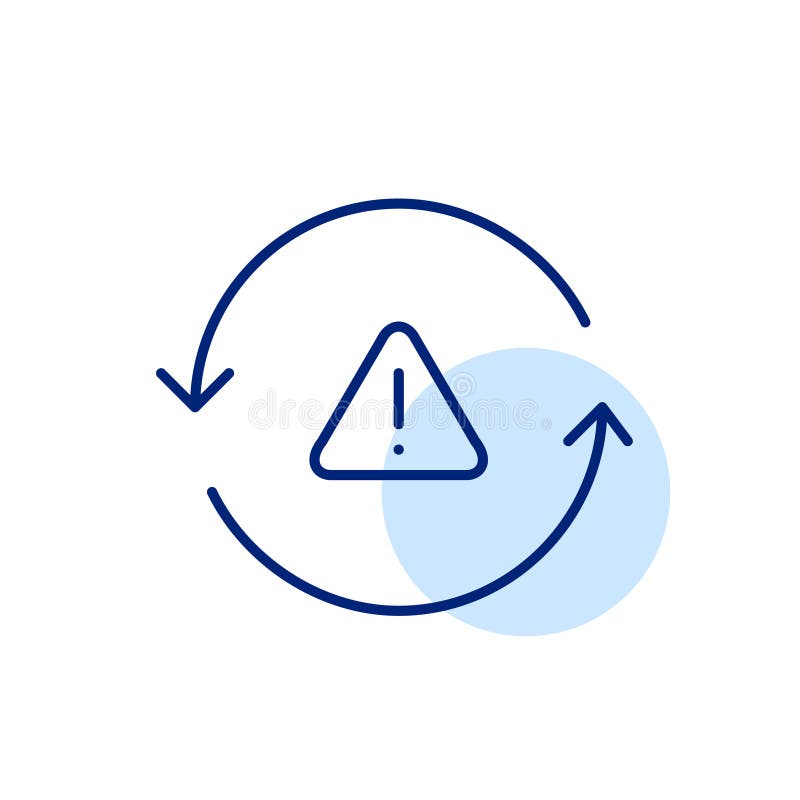 Exclamation Mark in Triangle and Renew Arrows. Issue or Interruption in ...