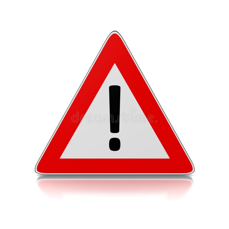 Exclamation Mark Triangle Road-Sign Stock Illustration - Illustration ...