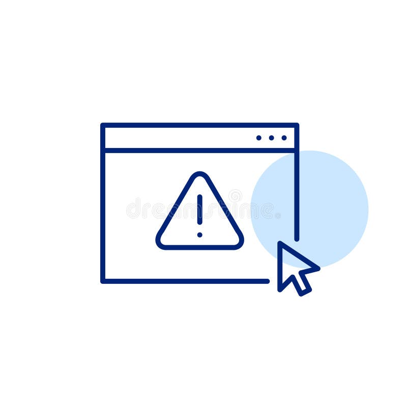 Exclamation Mark in Triangle on Web Page. Critical Notice Alert, Site ...