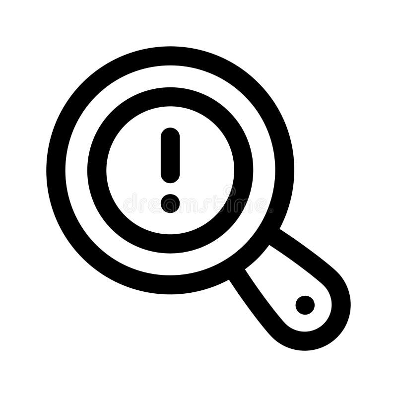 Exclamation Mark Under Magnifier Denoting Icon of Threat Detection ...