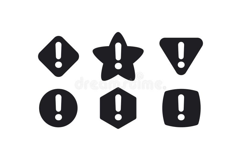 Exclamation Mark in Various Shape. Isolated Vector Illustration Stock ...