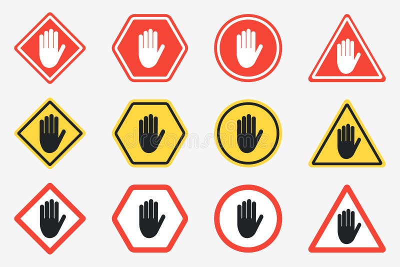 Exclamation Mark of Warning Attention Icon. Caution Sign Collection ...