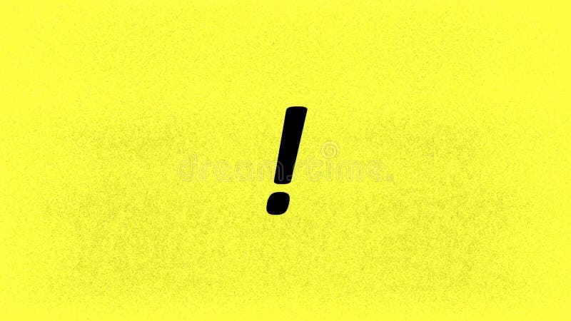Exclamation Mark on Yellow Background in Dissolve Animation Stock Video ...