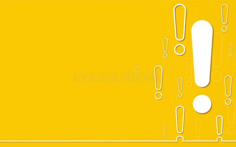 Exclamation Mark on Yellow Background. Help Concept Stock Vector ...