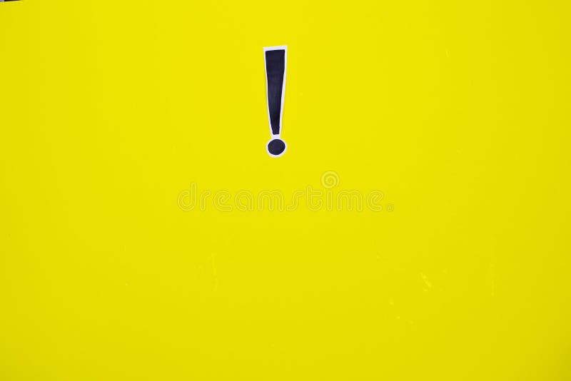 Exclamation Mark on a Yellow Background with Space for Text. Background ...