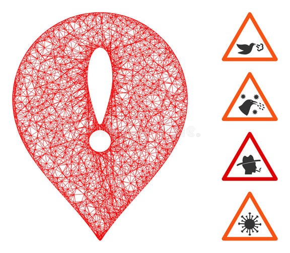 Exclamation Marker Web Vector Mesh Illustration Stock Illustration ...