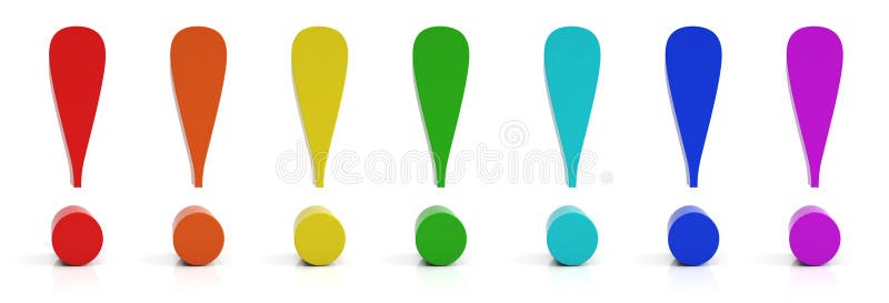 Exclamation marks stock illustration. Illustration of pink - 99840499