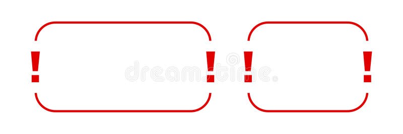 Exclamation Marks Inside Red Rectangles Stock Vector - Illustration of ...