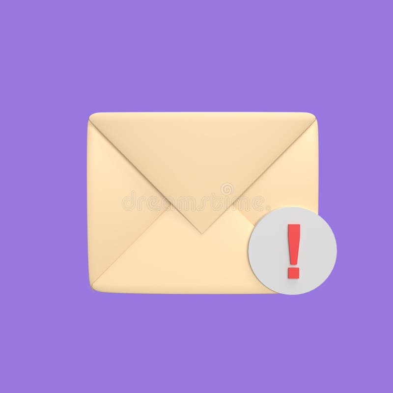 Exclamation Messages 3d Icon Model Cartoon Style Concept. Render ...