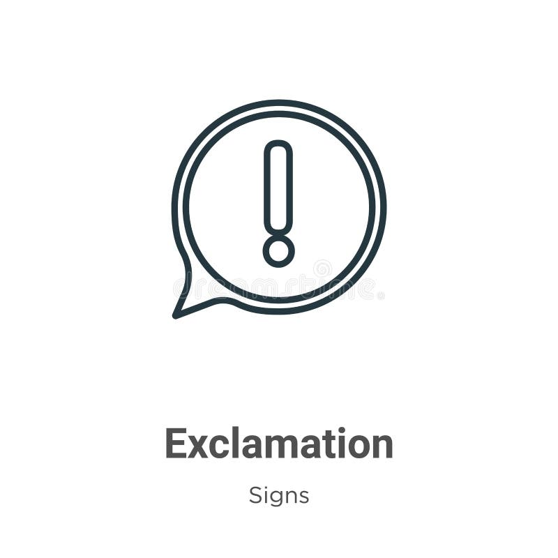 Exclamation Outline Vector Icon. Thin Line Black Exclamation Icon, Flat ...