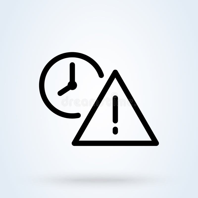 Exclamation Point and Clock Line. Simple Vector Modern Icon Design ...