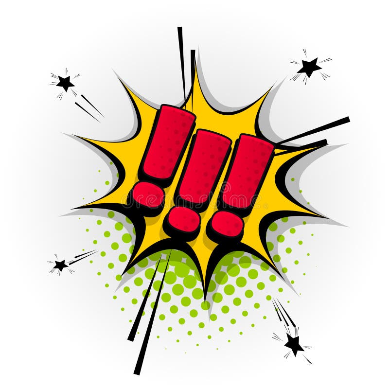 Exclamation Point Comic Book Text Pop Art Stock Vector - Illustration ...