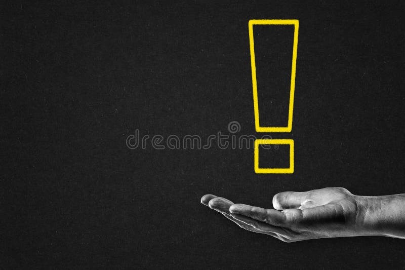 Exclamation Point on Hand stock image. Image of beware - 324951369