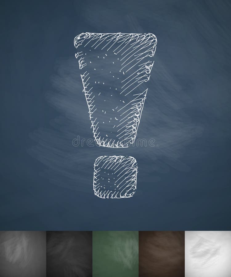 Exclamation Point Icon. Hand Drawn Vector Illustration Stock Vector ...