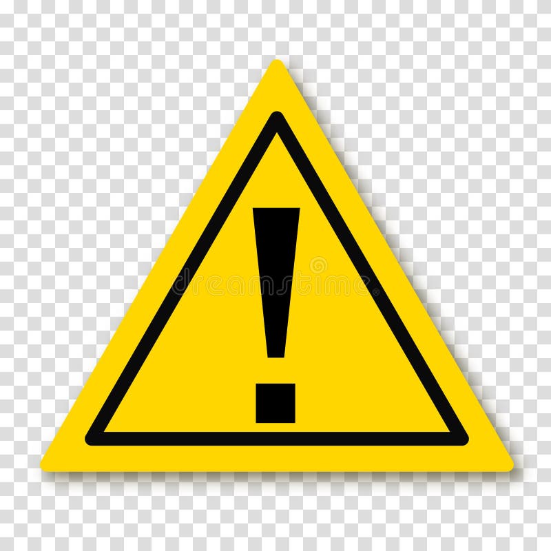 Exclamation Point or Mark in Yellow Triangle with Shadow. Symbol of ...