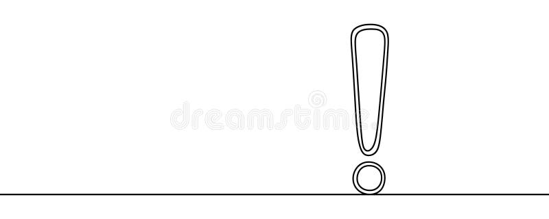 Exclamation Point. One Line Continuous Exclamation Point Stock Vector ...
