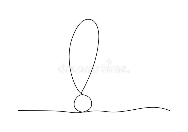 Exclamation Point, One Line Drawing Vector Illustration. Stock ...