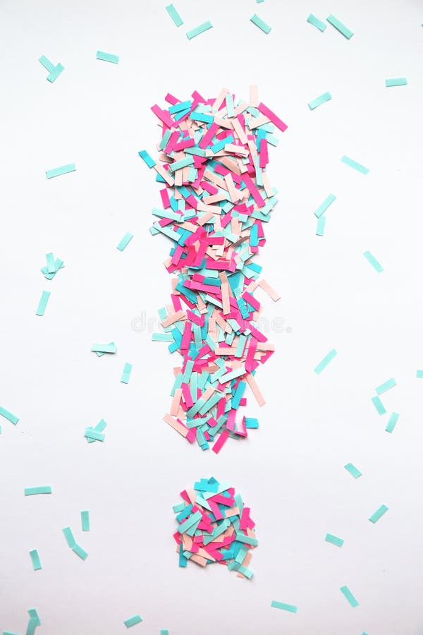 Exclamation Point of Paper Pink and Blue Color Stock Illustration ...