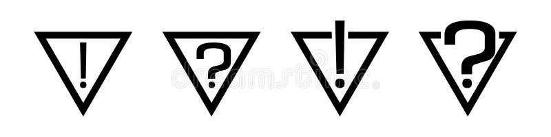 Exclamation Point and Question Mark Sign Icons. Vector Isolated on ...