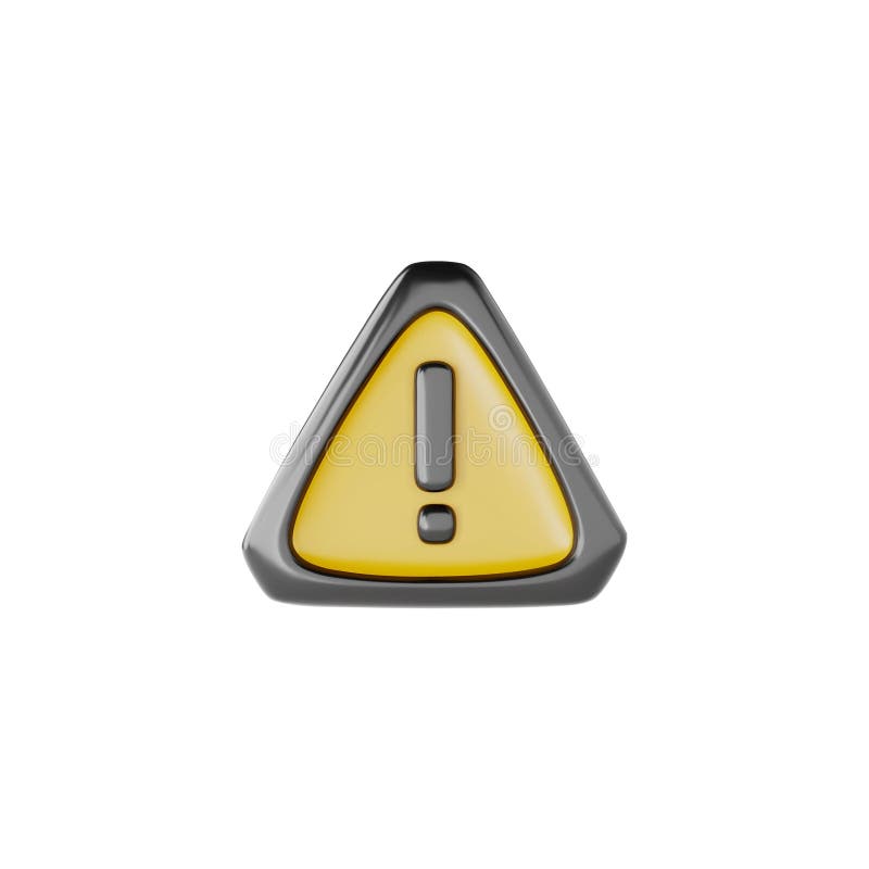 Exclamation Point Road Sign 3D Vector Icon, Volume Danger Hazard ...