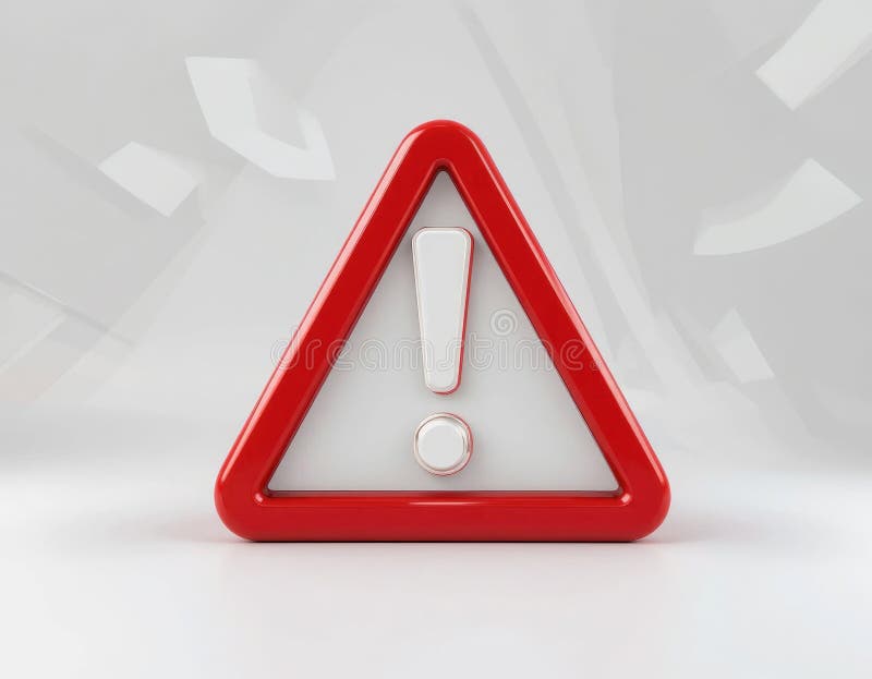 Exclamation Point Sign Triangle Red Border Warning Alert Concept Stock ...