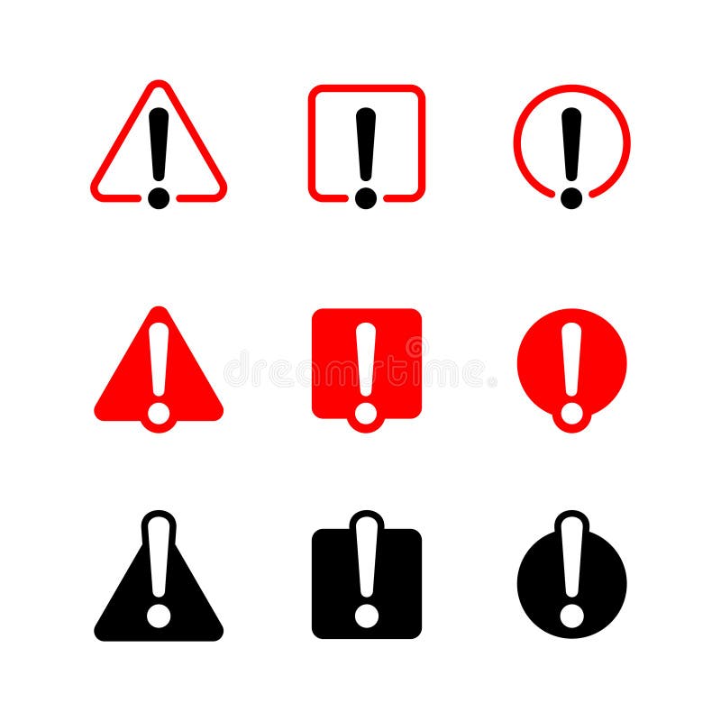 Exclamation Point in Triangle, Rectangle, Circle Stock Vector ...