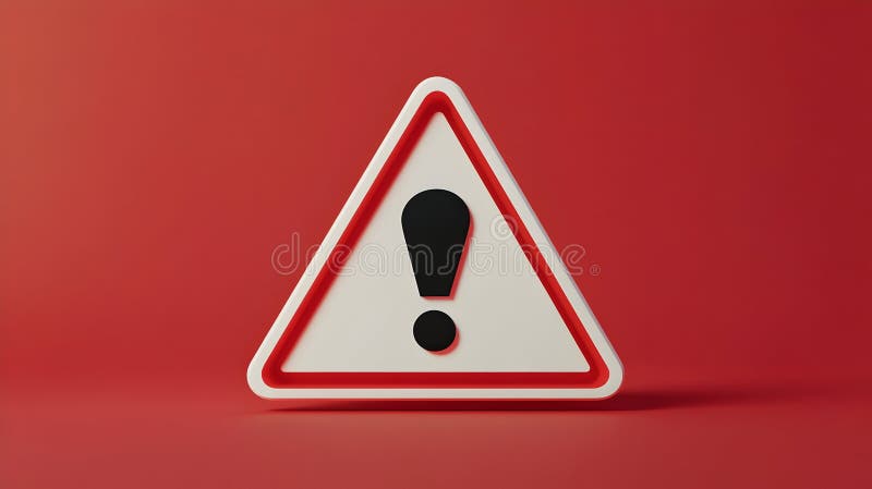 Exclamation Point Warning Sign on Red Background Stock Illustration ...