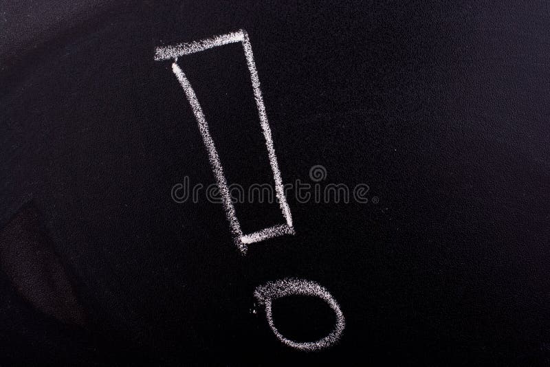 Exclamation Point Written in Chalk on a Blackboard Stock Photo - Image ...