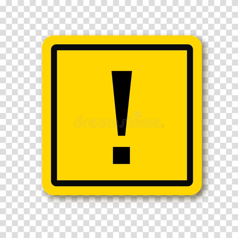 Exclamation Point in Yellow Square with Shadow. Symbol of Caution ...