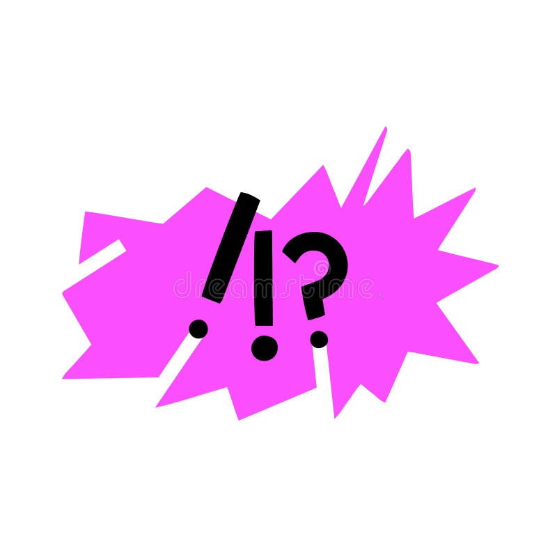 Exclamation Points and Question Mark Bold Hand Lettering on Angular ...
