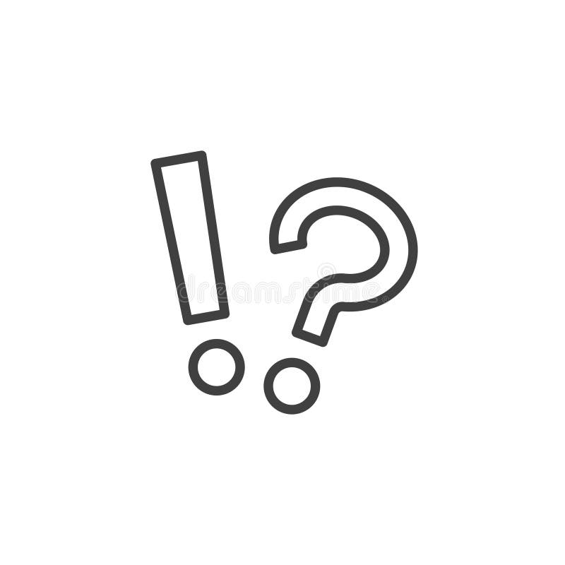 Exclamation and Question Line Icon Stock Vector - Illustration of ...
