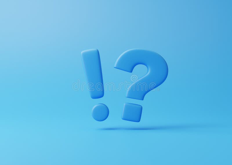 Exclamation and Question Mark on Blue Background Stock Illustration ...