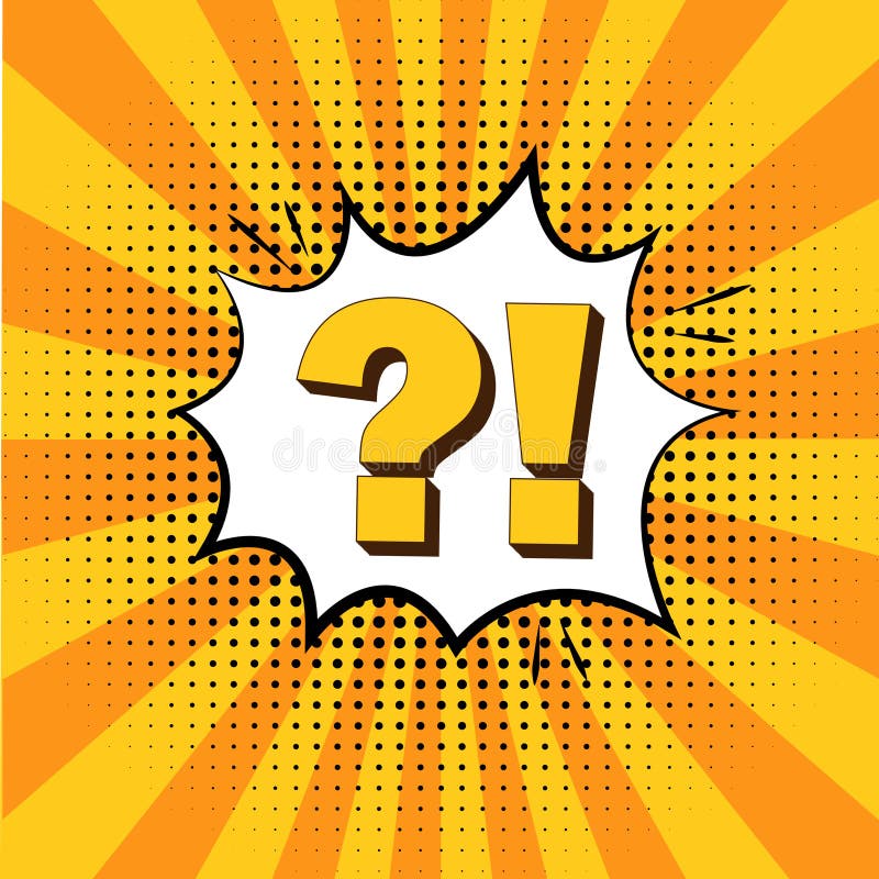 Comic Style Question and Exclamation Marks in Speech Bubble Stock ...