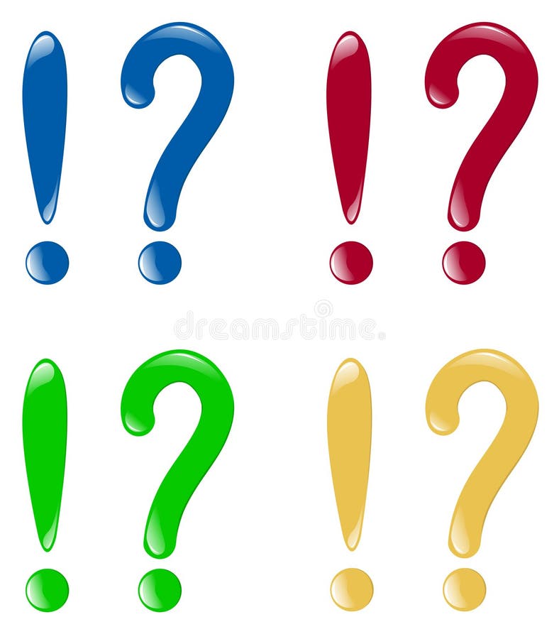 Exclamation and Question Marks Stock Vector - Illustration of glossy ...