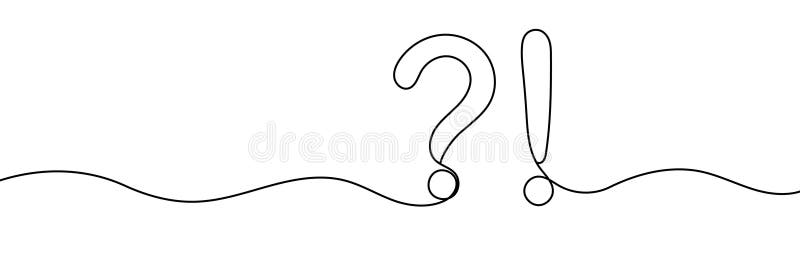 Exclamation and Question Marks Icon Line Continuous Drawing Vector ...