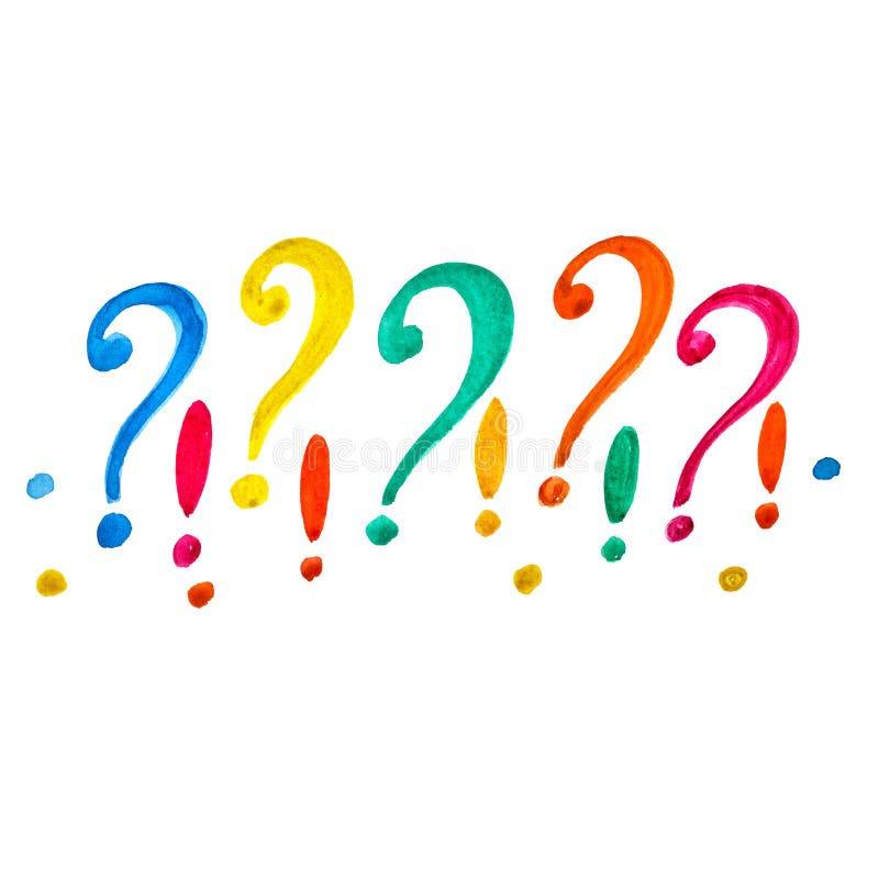 Exclamation and Question Marks Painted in Watercolor Stock Photo ...